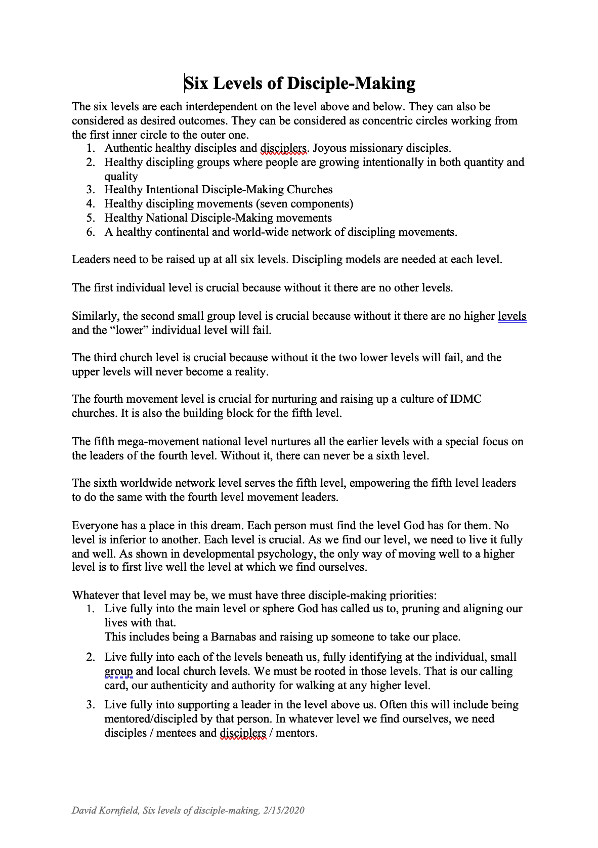 Six Levels of Disciple-Making - disciplemaking.worldea.org