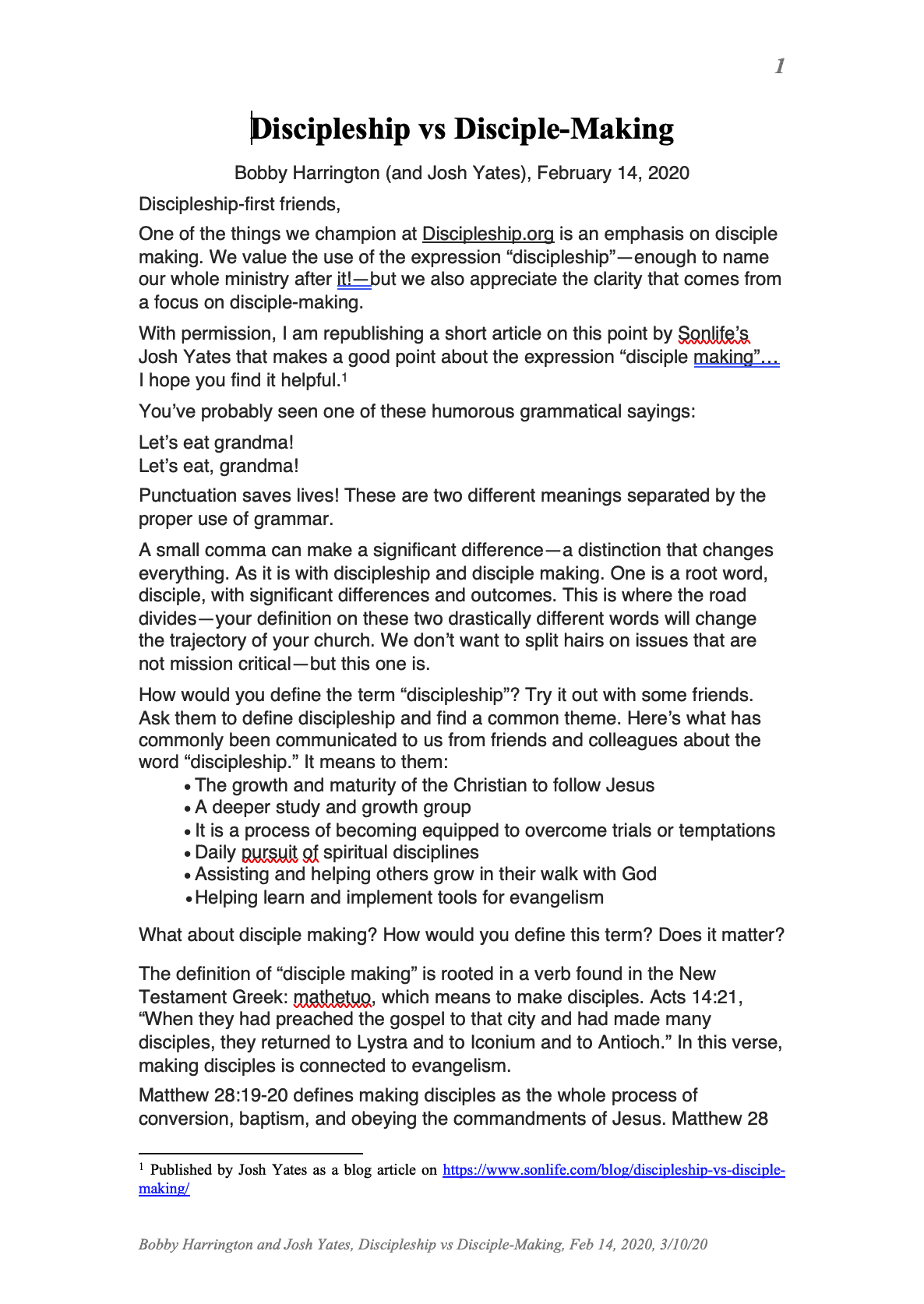 Discipleship vs Disciple-Making - disciplemaking.worldea.org